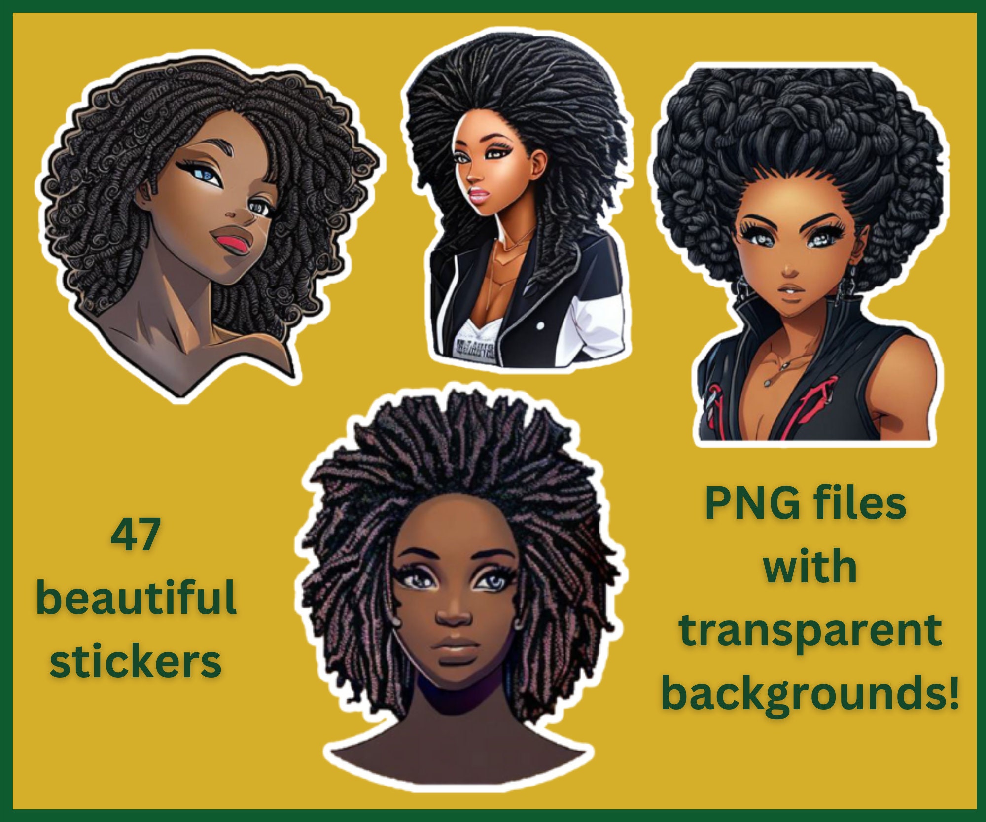 Cute Black Girls Stickers Black History Month|african American Stickers ...
