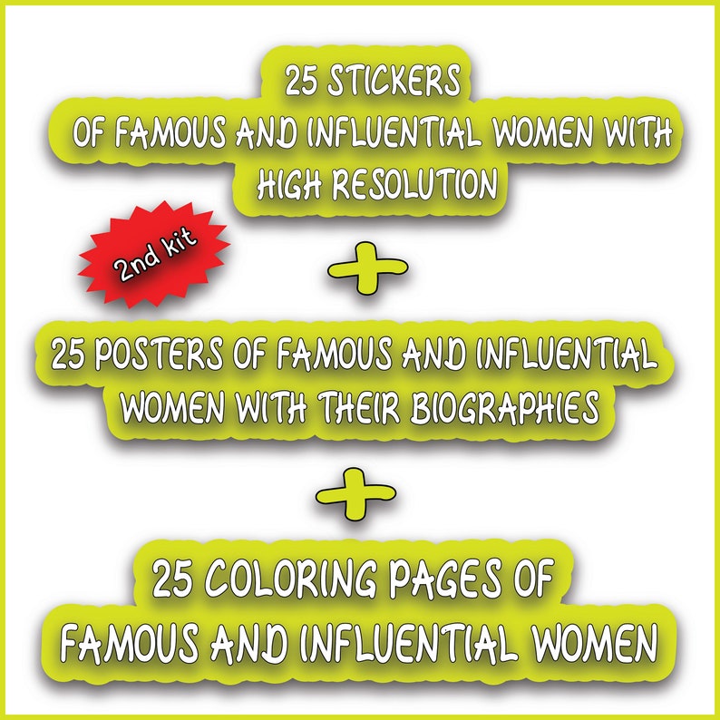 Famous Important Women in History | Famous Women Clip Art,stickers - Etsy