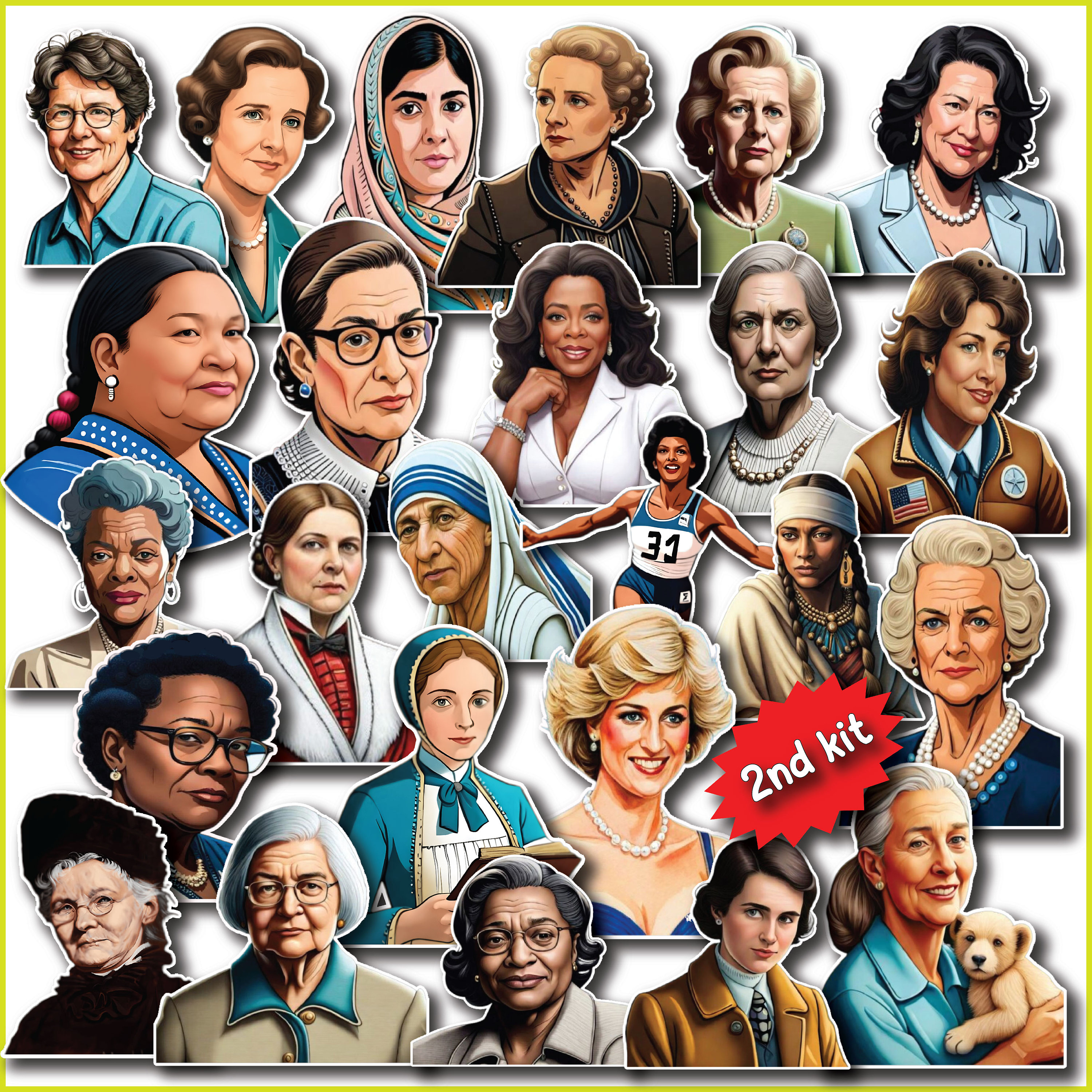 Famous Important Women in History Famous Women Clip Art,stickers - Etsy