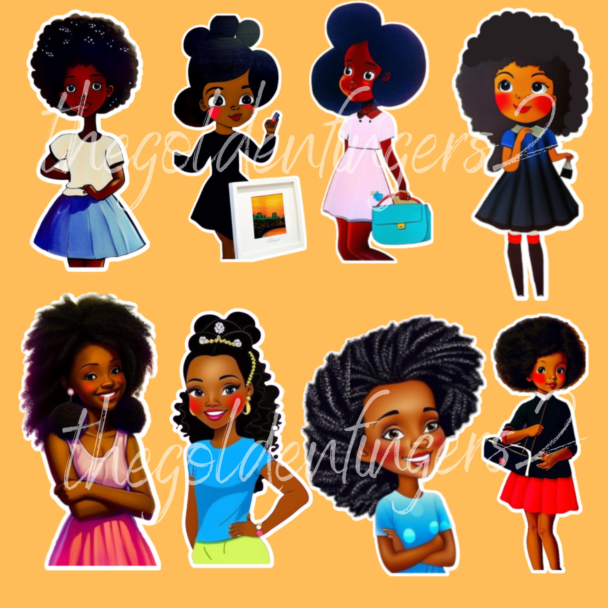 Cute Little Black Girls Stickers Black History Monthafrican - Etsy