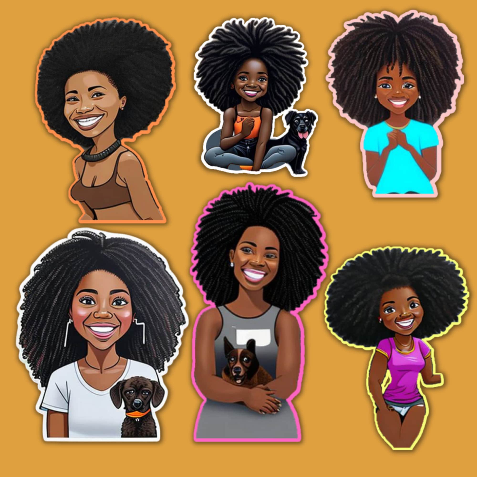 Cute Black Girls Stickers Black History Monthafrican American Stickers ...
