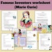 Famous Inventors Worksheet marie Curie - Etsy