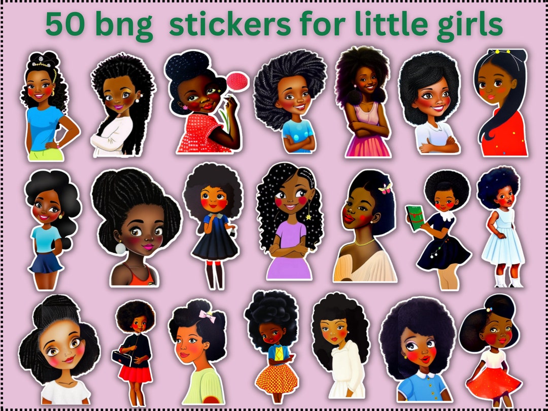 Cute Little Black Girls Stickers Black History Monthafrican - Etsy