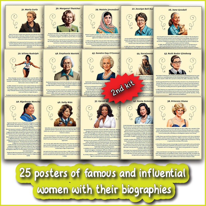 Famous Important Women in History | Famous Women Clip Art,stickers - Etsy