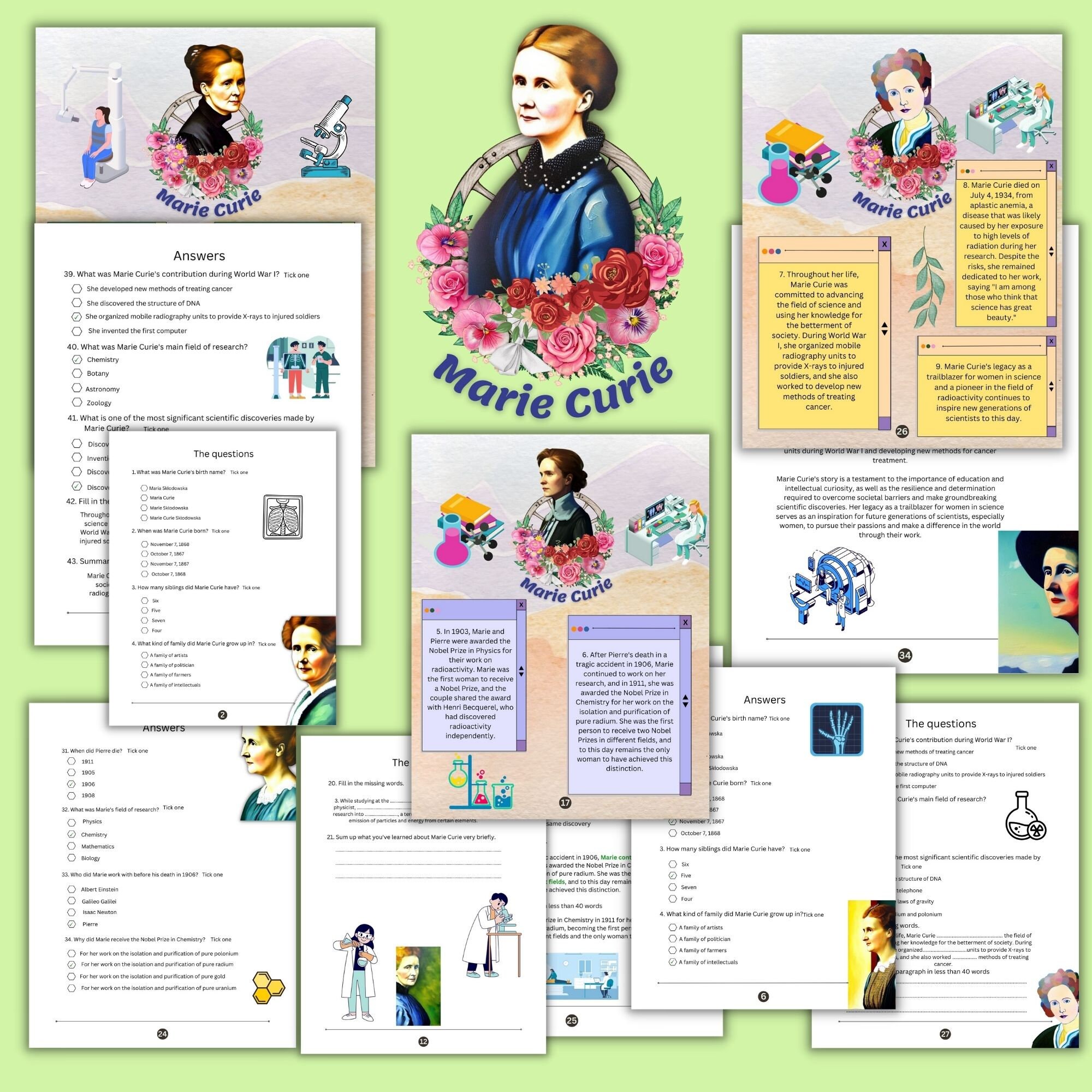 Famous Inventors Worksheet marie Curie - Etsy