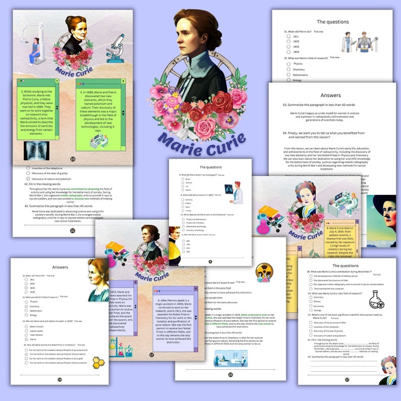 Famous Inventors Worksheet marie Curie - Etsy