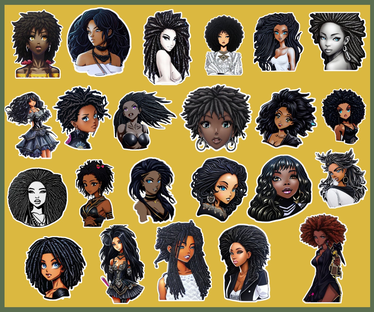 Cute Black Girls Stickers Black History Month|african American Stickers ...