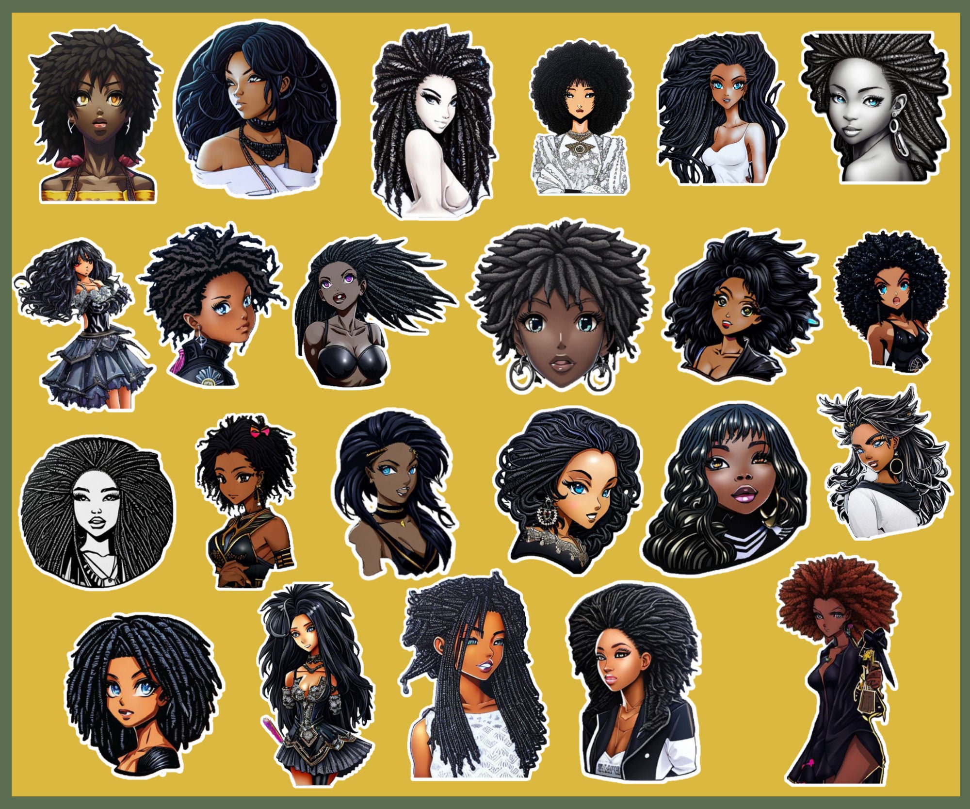 Cute Black Girls Stickers Black History Month|african American Stickers ...