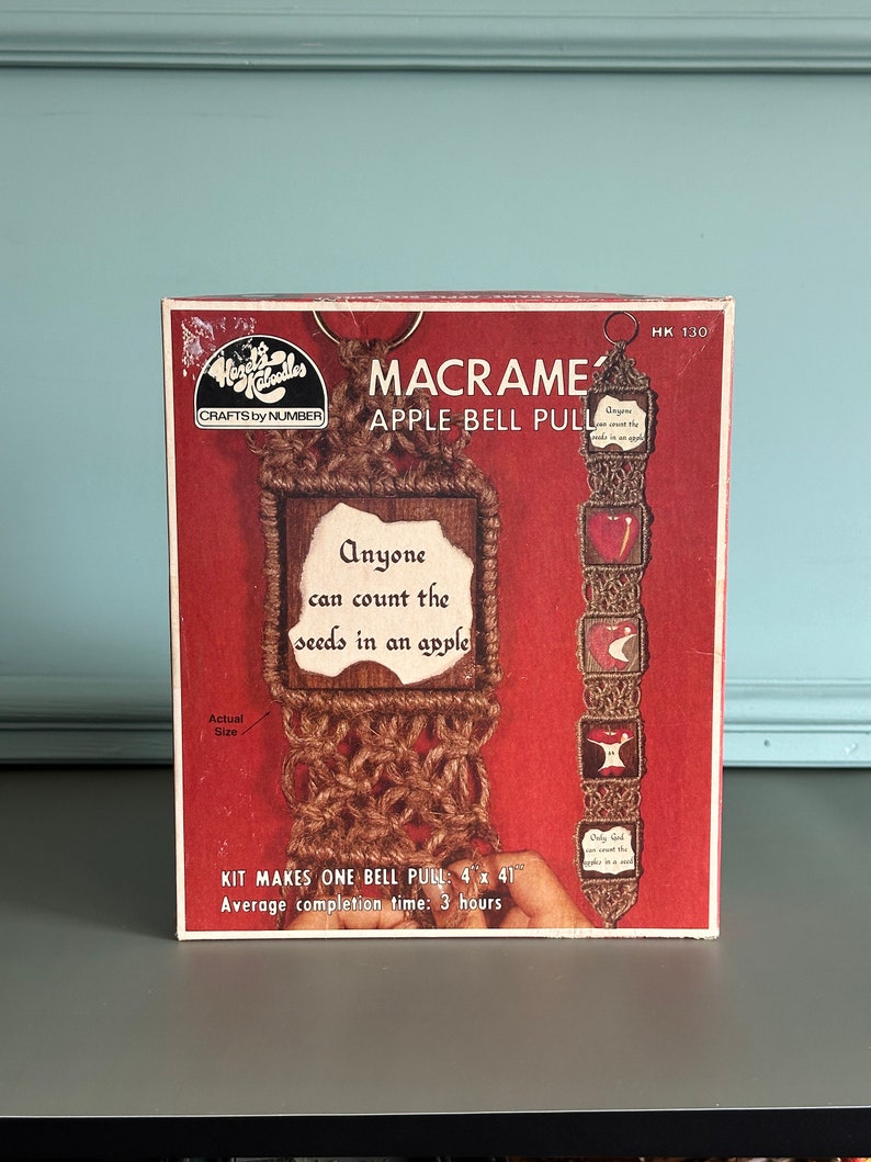 DIY Vintage Macrame Craft Kit. Apple Bell Pull - Etsy