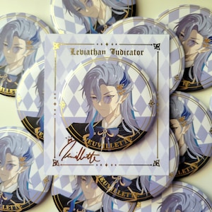 Genshin Impact Kigurumi Boys - Neuvillette Gold Foil Button - Etsy