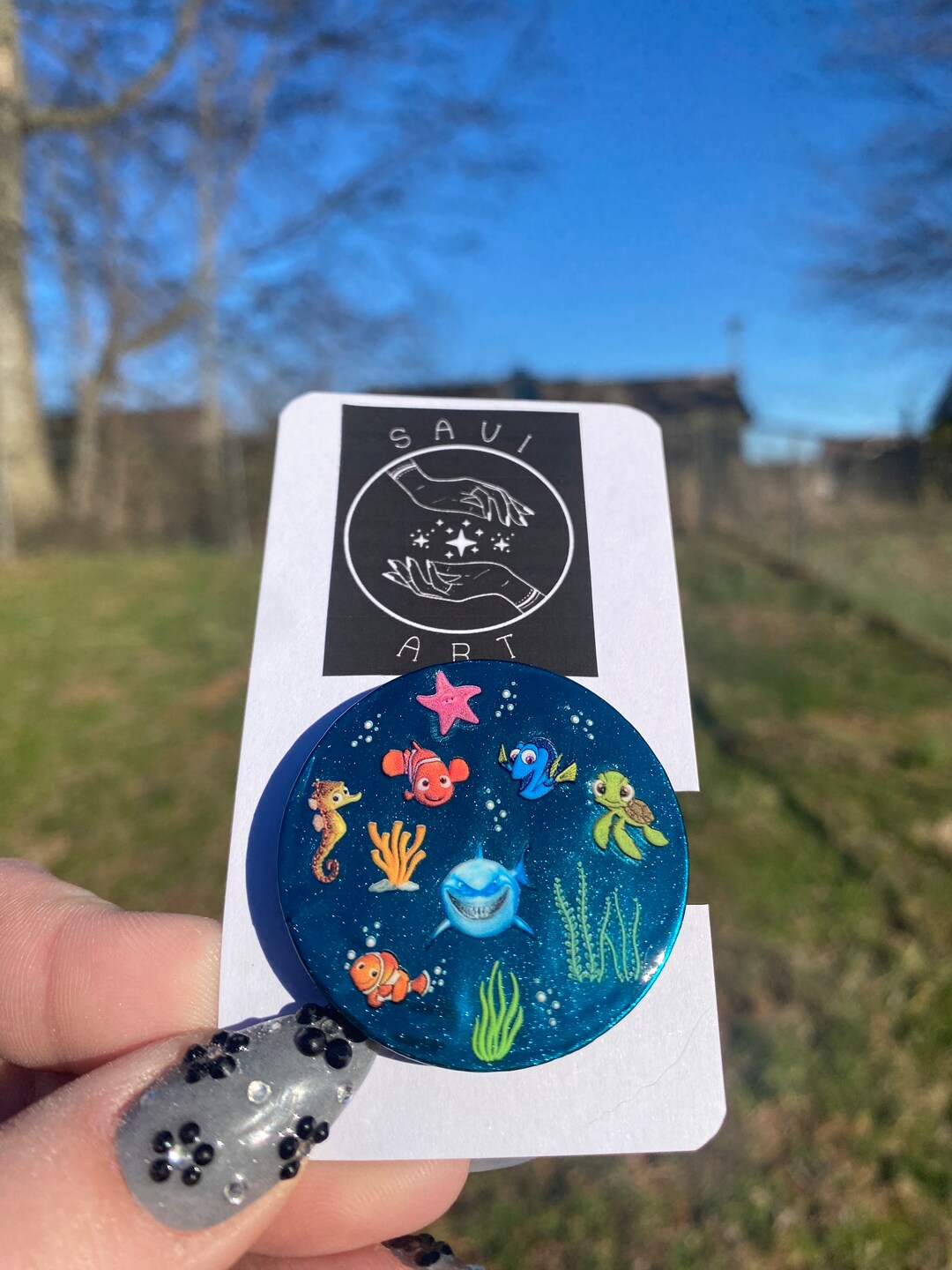 Big Blue World Finding Nemo Phone Grip/holder - Etsy