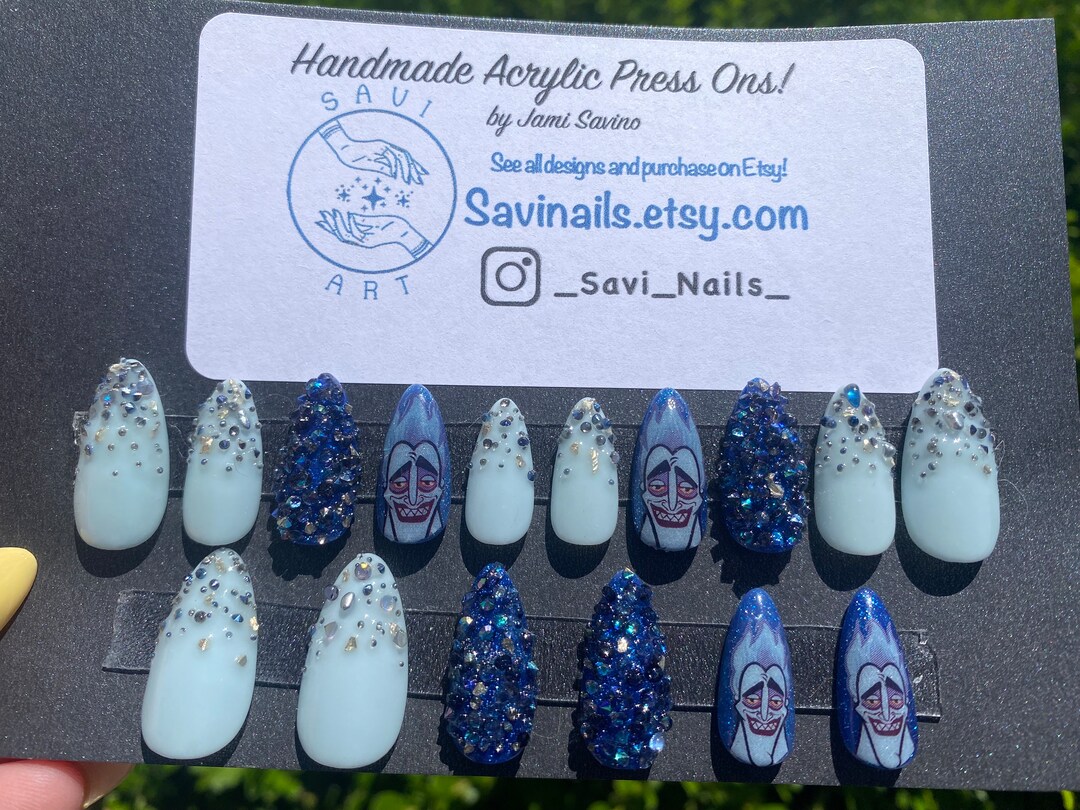 HADES Size Small/medium 16 Piece Handmade Acrylic Press on Nail Set! - Etsy