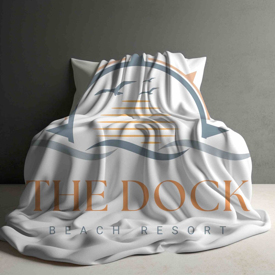 The Dock Beach Resort Throw Blanket - Coastal Vacation Vibes - Etsy