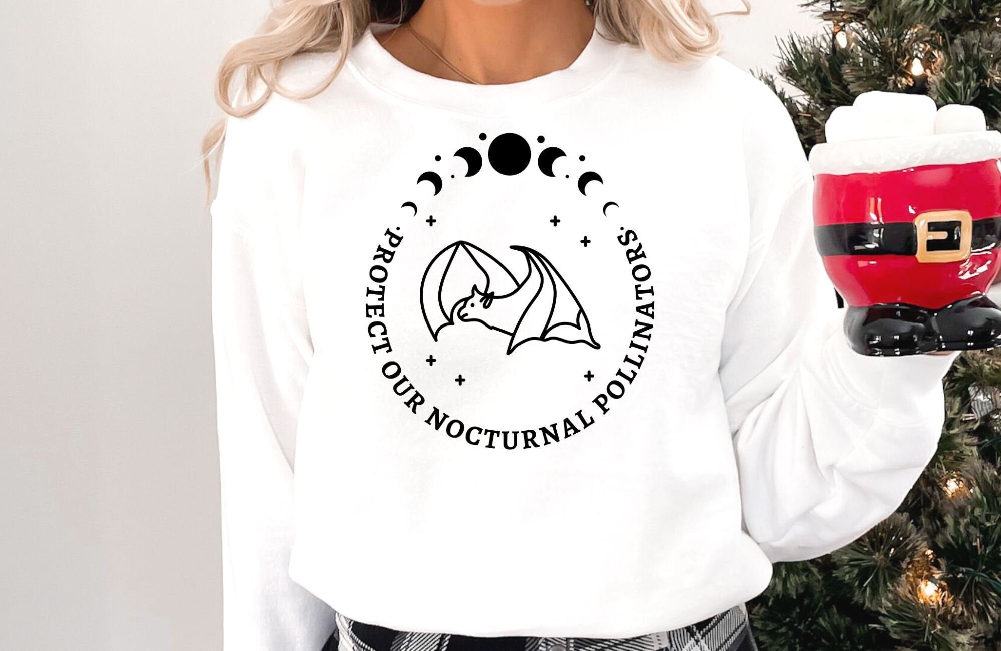 Protect Our Nocturnal Pollinators Sweatshirt, Retro Spooky Night Bat ...