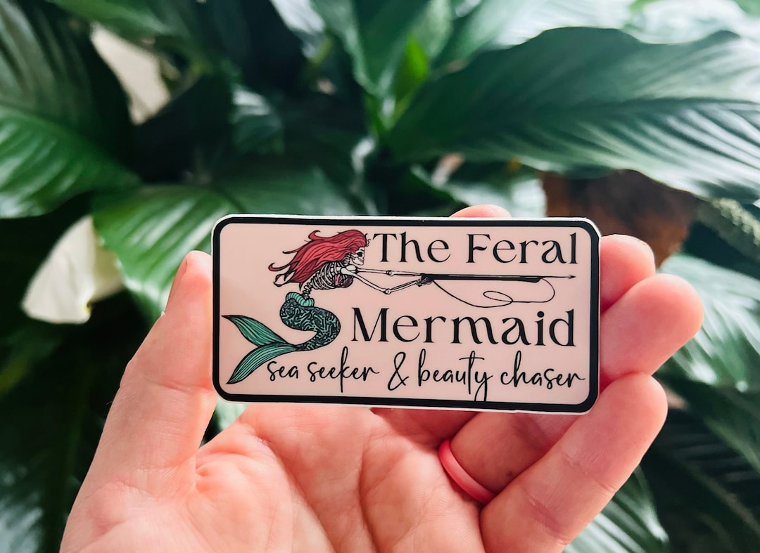 Feral Mermaid Sticker, Spearfishing Decal, Waterproof - Etsy