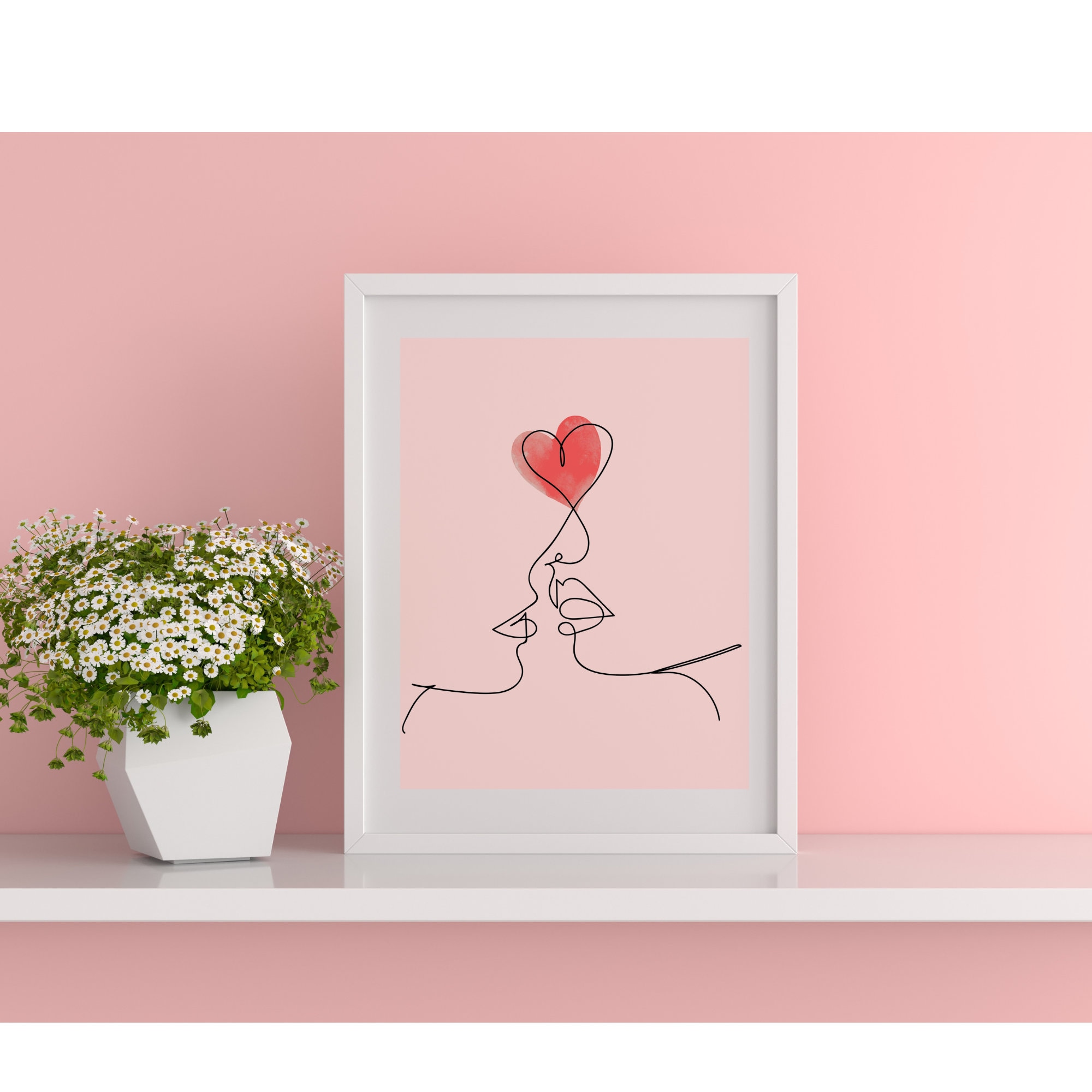 Couple Line Art, Couple Kissing Line Art, Instant Download, Line Art - Etsy