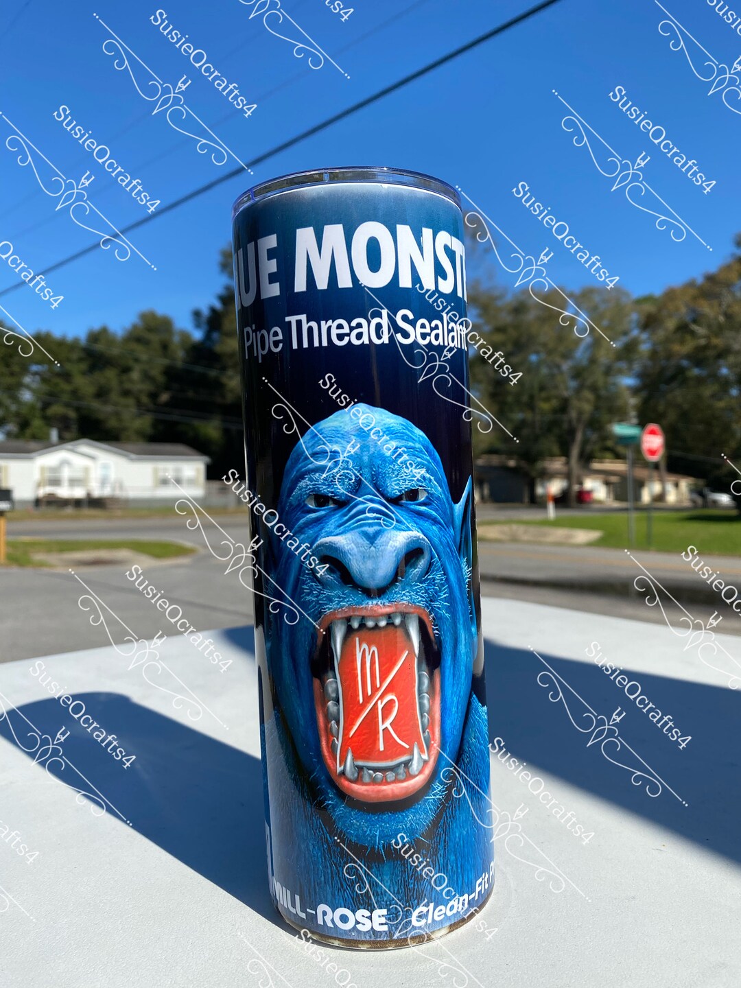 Blue Monster Plumbers Tumbler Pipe Thread Sealer Plumbers - Etsy