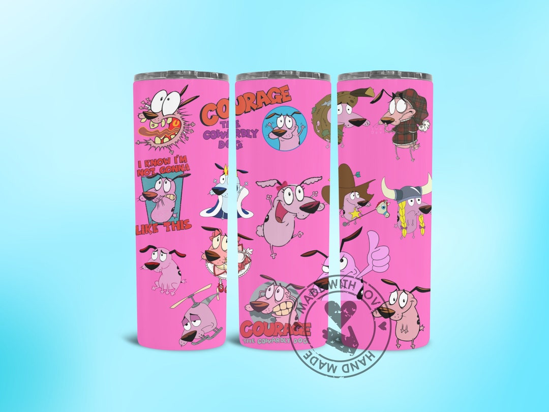 Pink Courage the Dog Sublimation Tumbler, Courage the Cowardly Dog Car ...