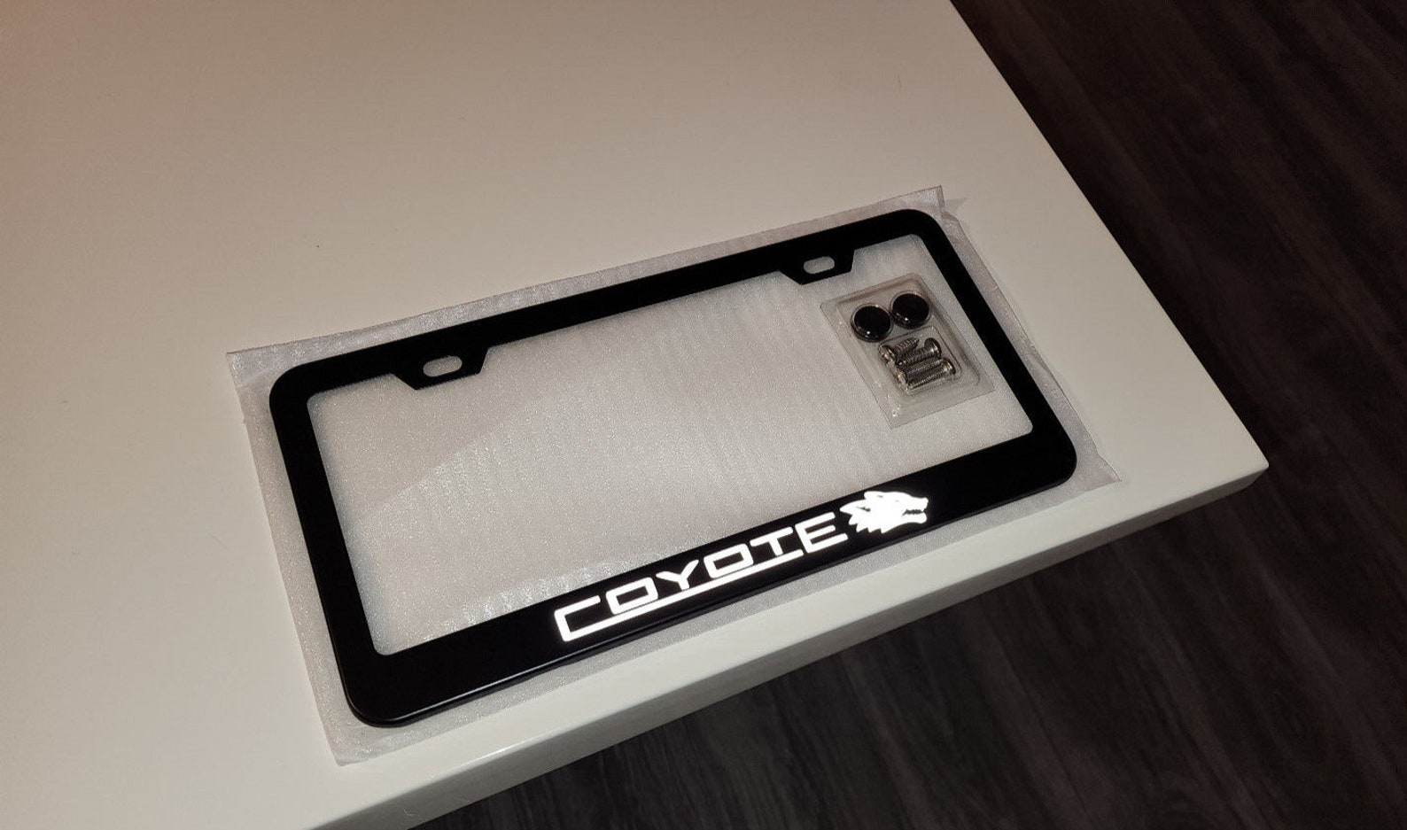 Reflective Mustang Coyote Badge Black Stainless Steel License - Etsy