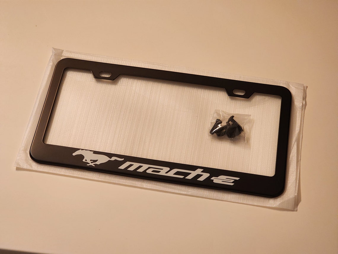 Mustang Mach E License Plate Frame Tag Cover Black Metal - Etsy