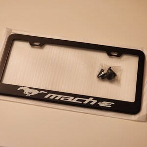 Mustang Mach E License Plate Frame Tag Cover Black Metal License Plate ...