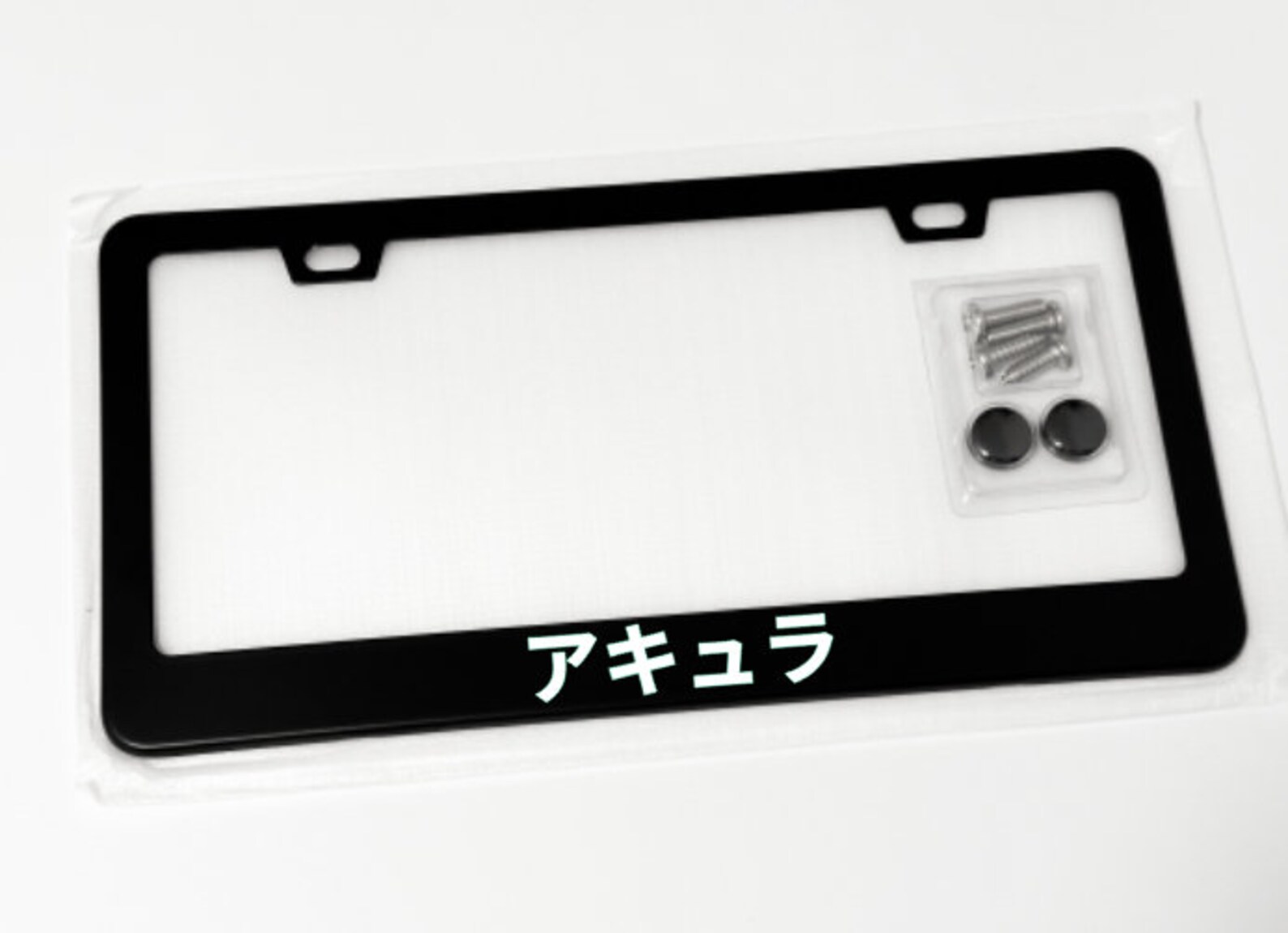 Glowing Acura in Japanese Premium Black Metal License Plate Frame Fits ...