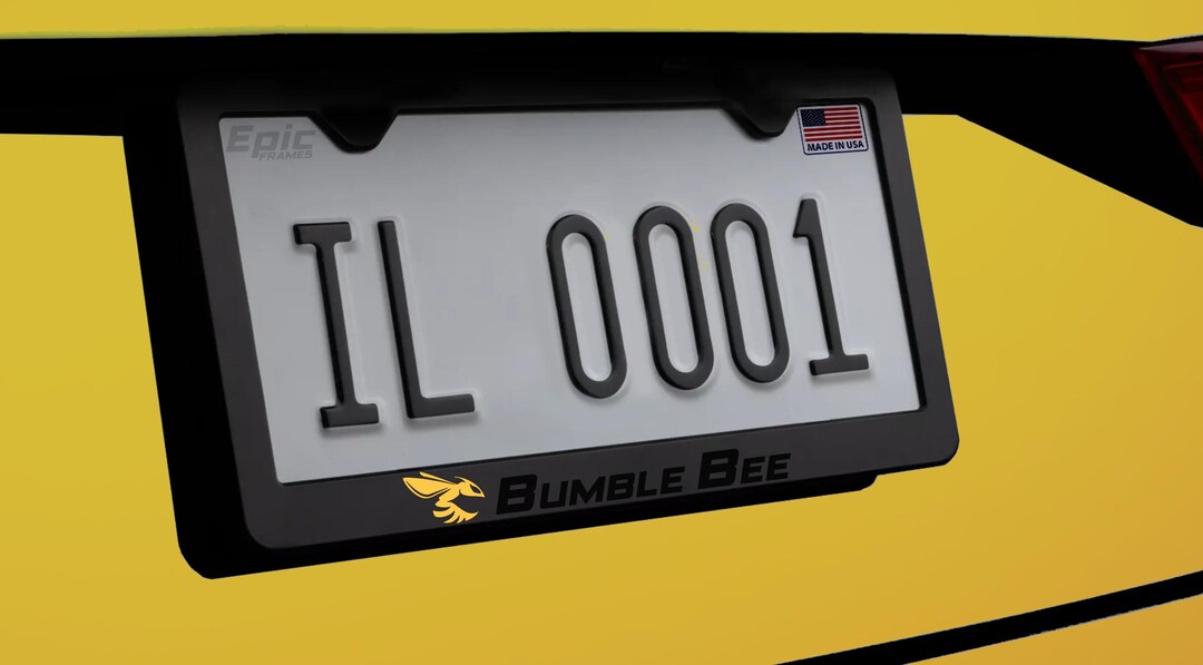 Black & Yellow Bumble Bee License Plate Frame Premium Metal License ...