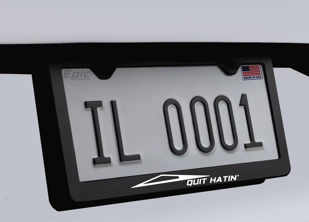 Quit Hatin' on the Cybertruck Tesla Silhouette Black Metal License ...