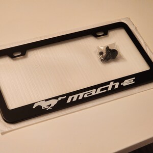 Mustang Mach E License Plate Frame Tag Cover Black Metal License Plate ...