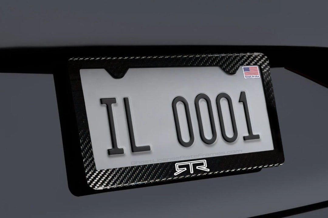 RTR Wheels License Plate Frame Black Premium Carbon Fiber With Screws ...