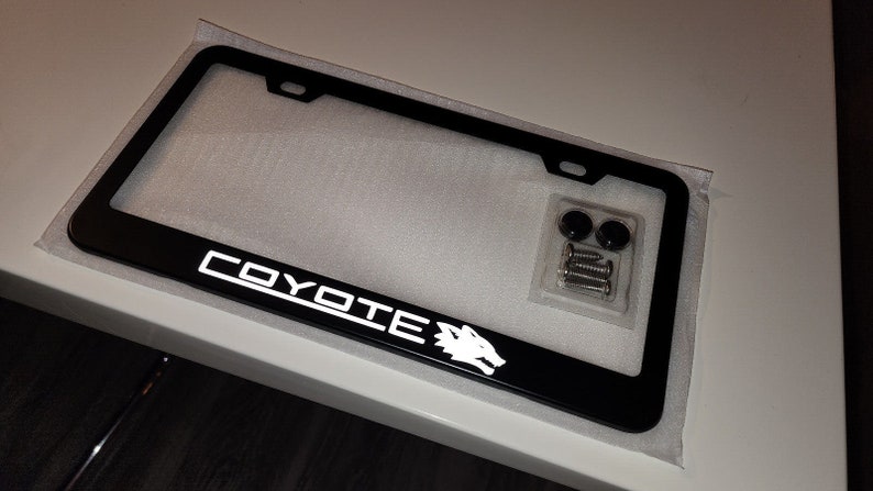 Reflective Mustang Coyote Badge Black Stainless Steel License - Etsy