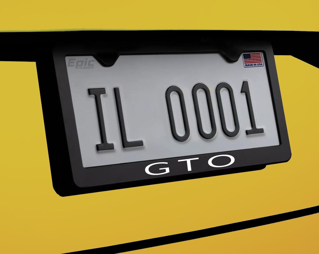 Pontiac GTO License Plate Frame | White | Sport Racing | Premium Metal ...