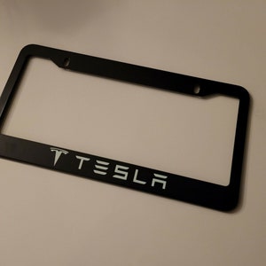 Glowing Tesla Logo Stainless Steel License Plate Frame Holder Rust Free ...