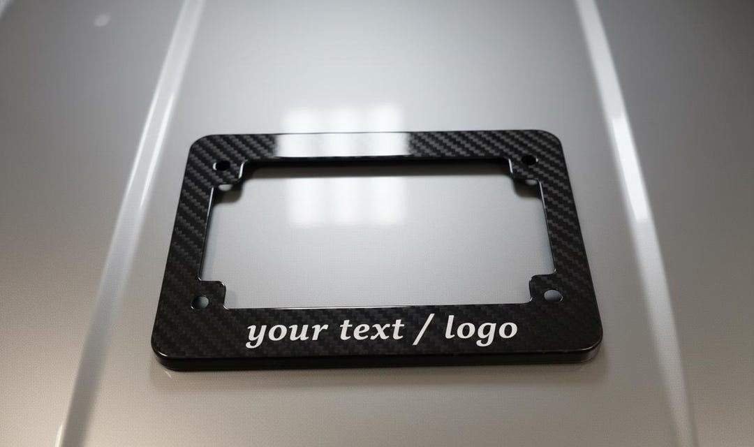 Custom Text / Logo MOTORCYCLE License Plate Frame Carbon Fiber for ...