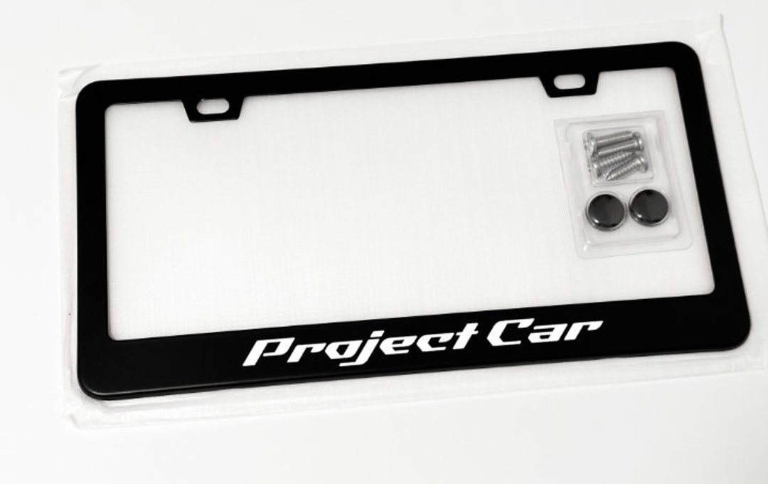 Reflective Project Car Black Metal License Plate Frame Holder Street ...