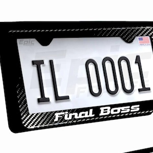 Glowing Final Boss 100% Carbon Fiber License Plate Frame Street Racing ...