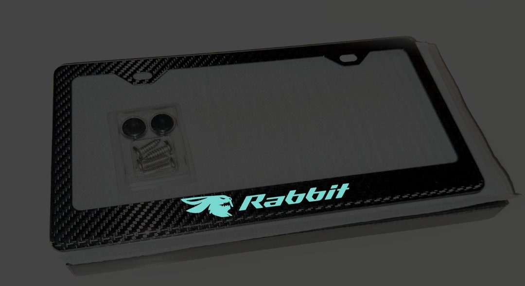 Glowing Evil Fast Rabbit 100% Carbon Fiber License Plate Frame With ...