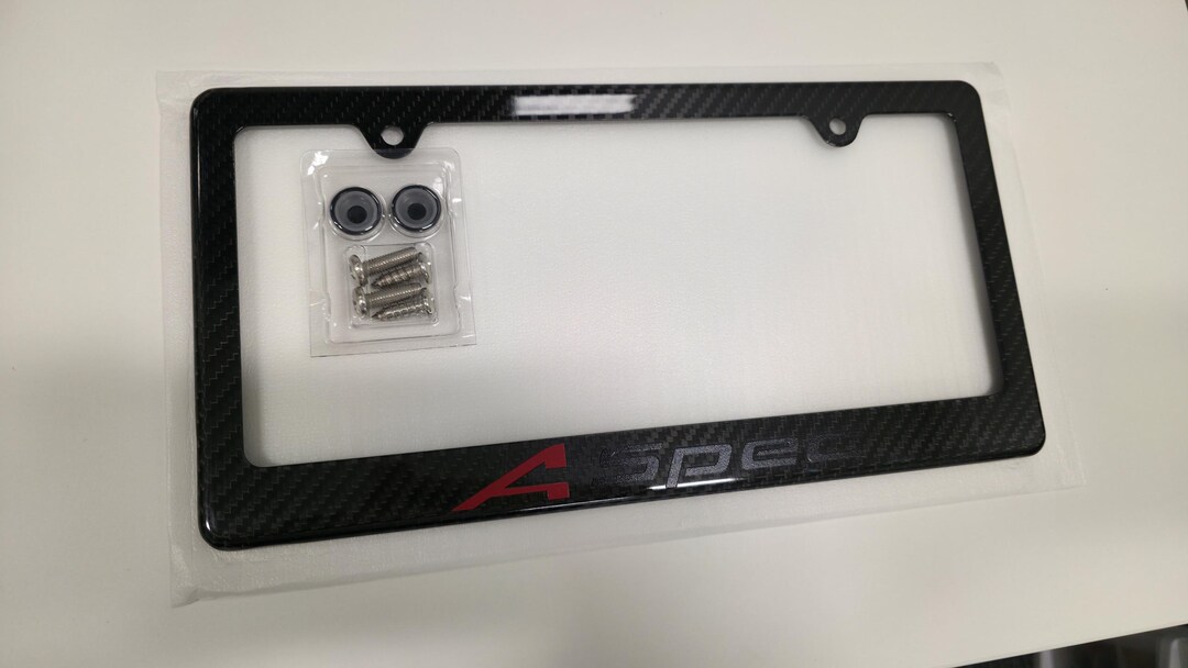 Acura A Spec Carbon Fiber License Plate Frame: Black on Black - Etsy Canada