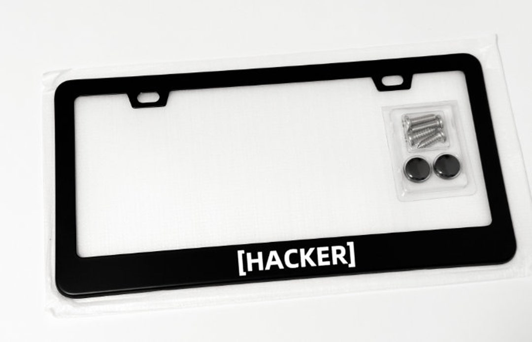 Reflective Hacker, Coder, IT, Programmer License Plate Frame Black ...
