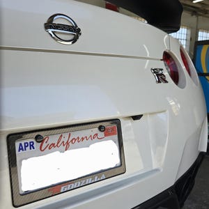 Reflective Godzilla GTR 100% Carbon Fiber License Plate Frame Premium ...