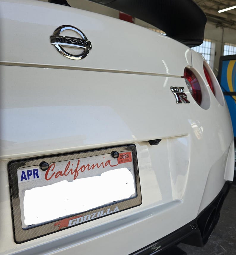 Reflective Godzilla GTR 100% Carbon Fiber License Plate Frame Premium ...