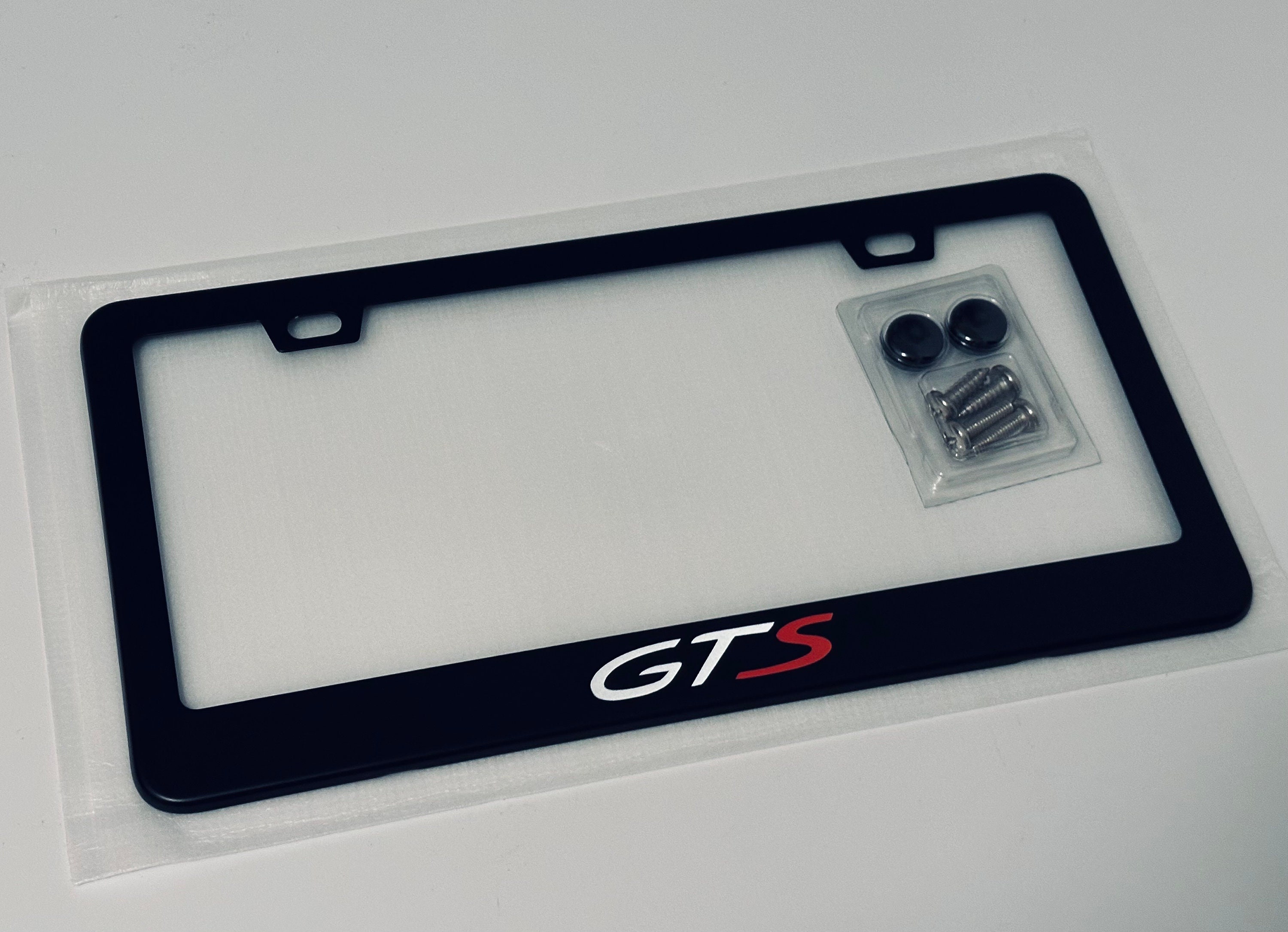 Reflective GTS License Plate Frame Black Metal With Screws and - Etsy