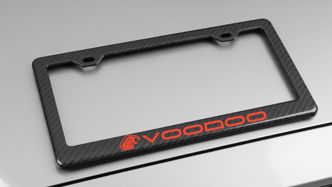 Shelby GT350 Voodoo Mustang License Plate Frame – Red Text, 100% Carbon ...