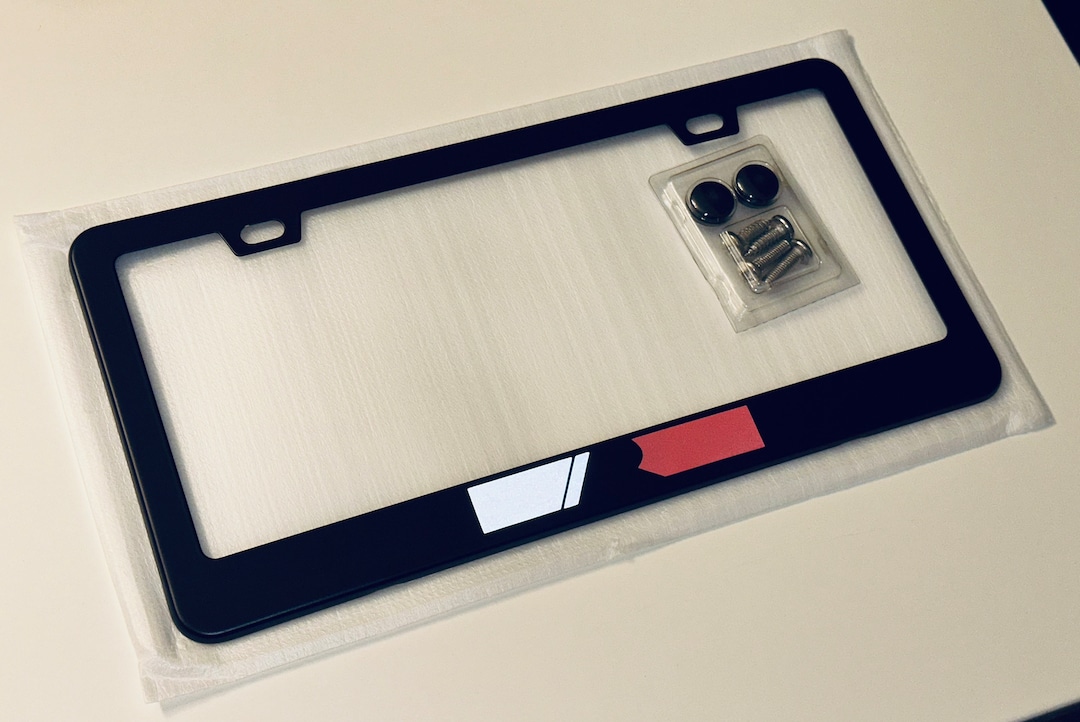 New Reflective Roush Black Metal License Plate Frame Fits Mustang and F ...