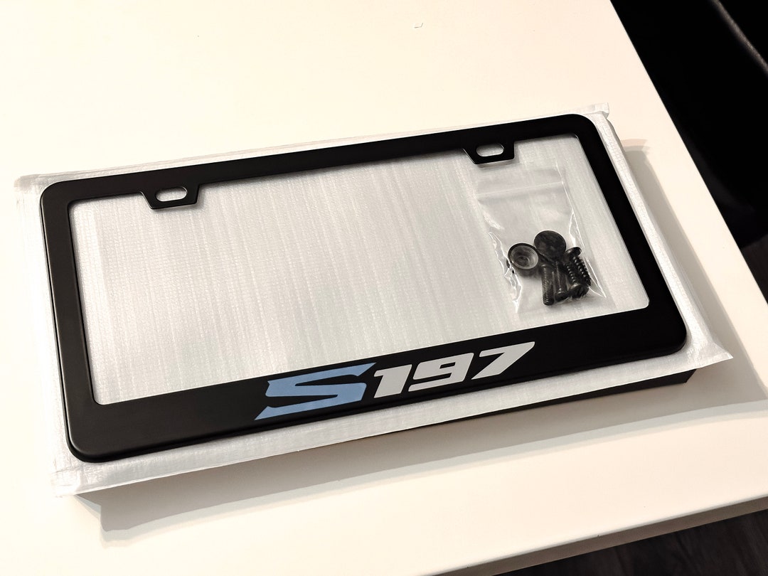 S197 Ford Mustang GT Reflective Blue/ White Logo Premium Black Metal ...