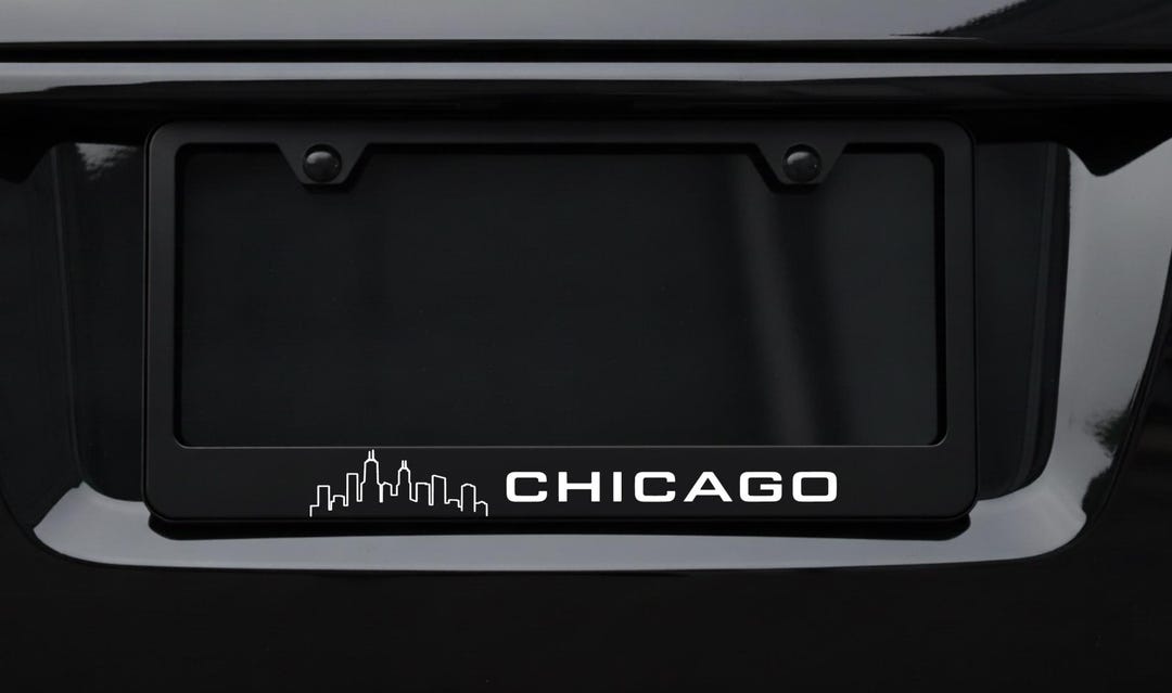 Chicago Skyline Logo License Plate Frame Premium Black Metal - Etsy