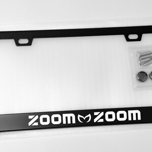 Glowing Zoom Zoom Mazda M Logo Black Metal License Plate Frame W Screws ...