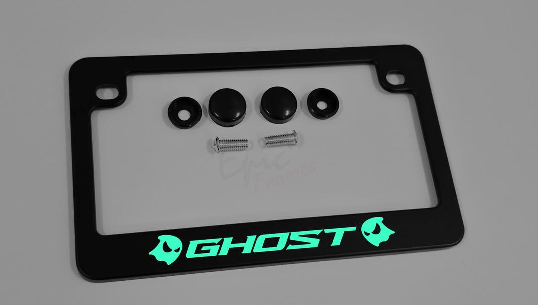 Glowing GHOST Motorcycle License Plate Frame Premium Metal - Etsy