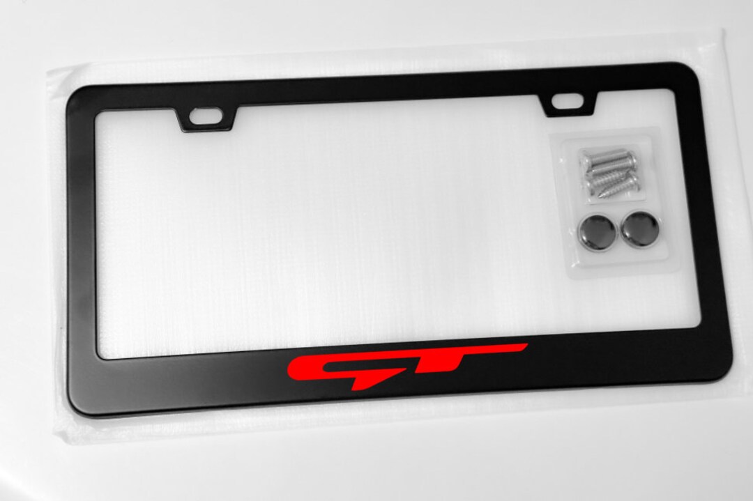 GT License Plate Frame Tag Cover Reflective RED Fits All GT Models W ...