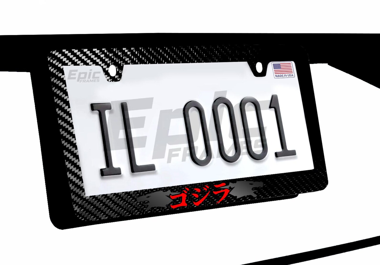 Godzilla in Japanese Text Katakana JDM License Plate Frame Premium 100% ...